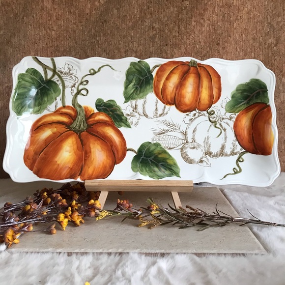 Maxcera | Holiday | Thanksgiving Pumpkin Corn Fruit Serving Platter | Poshmark